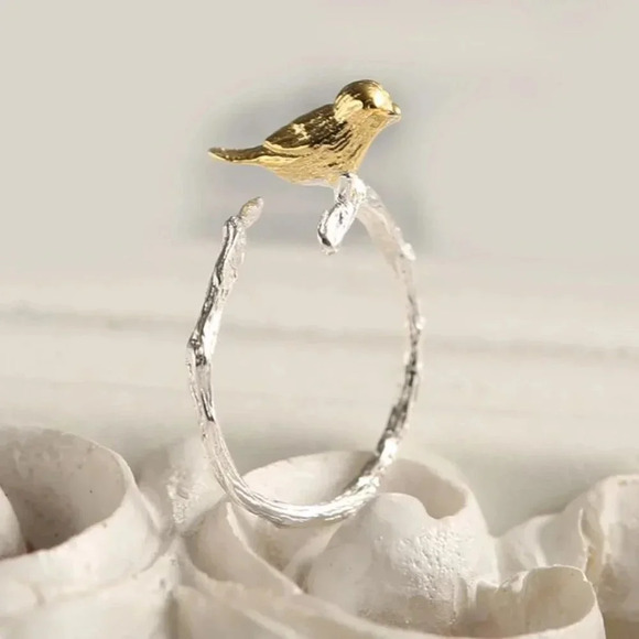 Jewelry | Minimalist 925 Sterling Silver Dainty Bird Ring Branch Twig ...